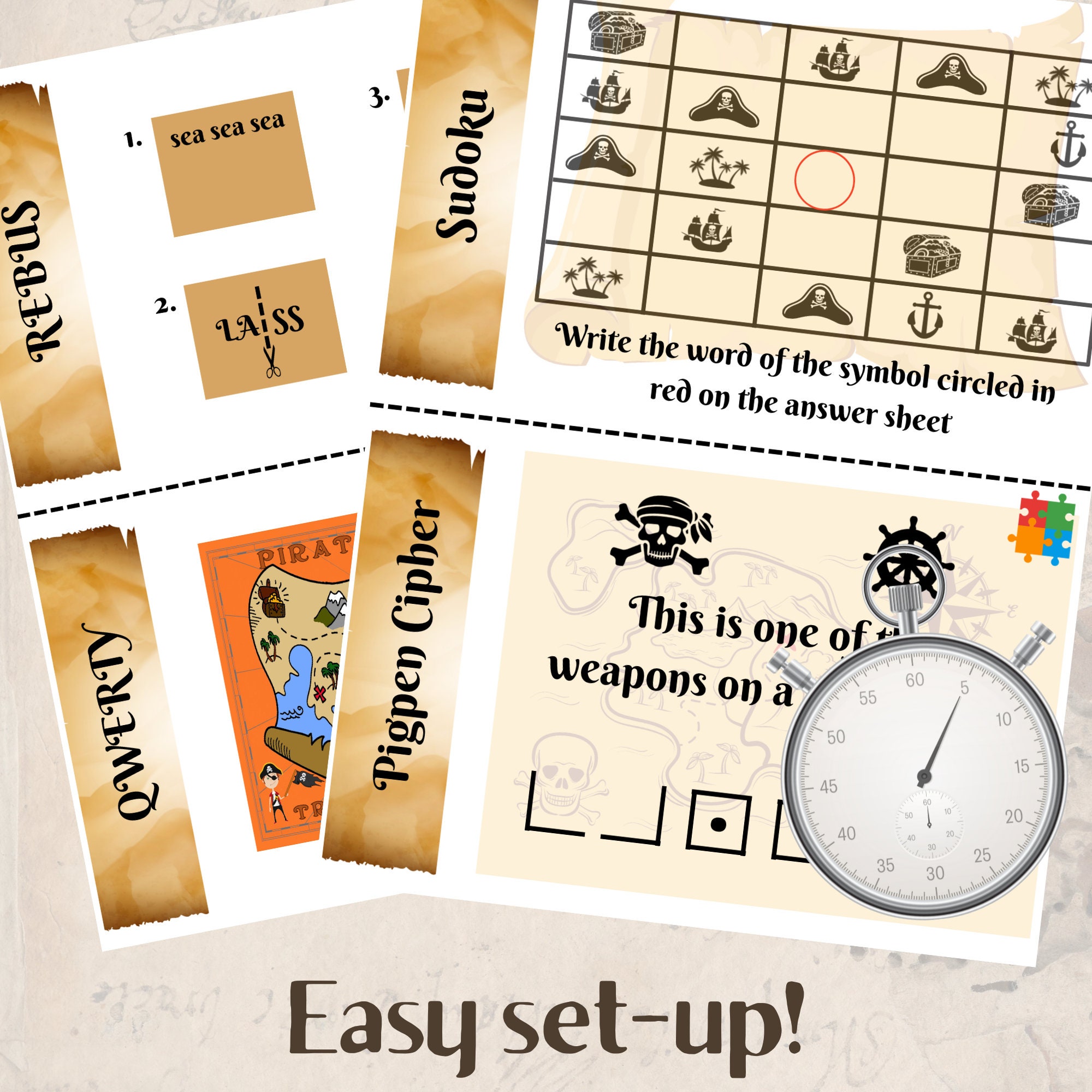 Escape Room for Kids | Printable Escape Room | Pirate Treasure Hunt ...