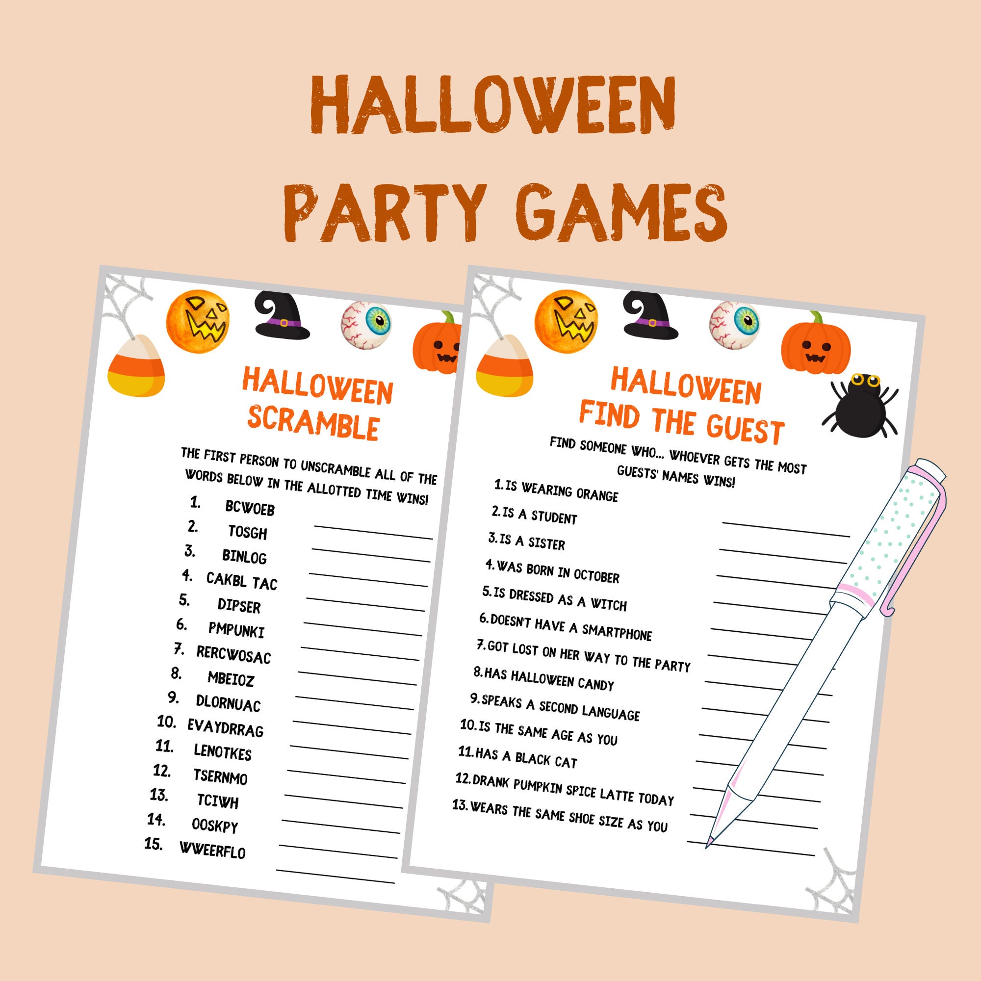 15 Halloween Games Bundle Halloween Party Games Halloween Games ...