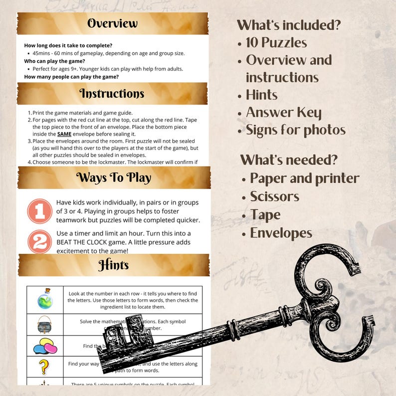 Escape Room for Kids | Printable Escape Room Kit | the Wizard School ...