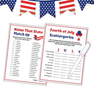 10 Fourth of July Games Bundle | Independence Day | Patriotic Games ...