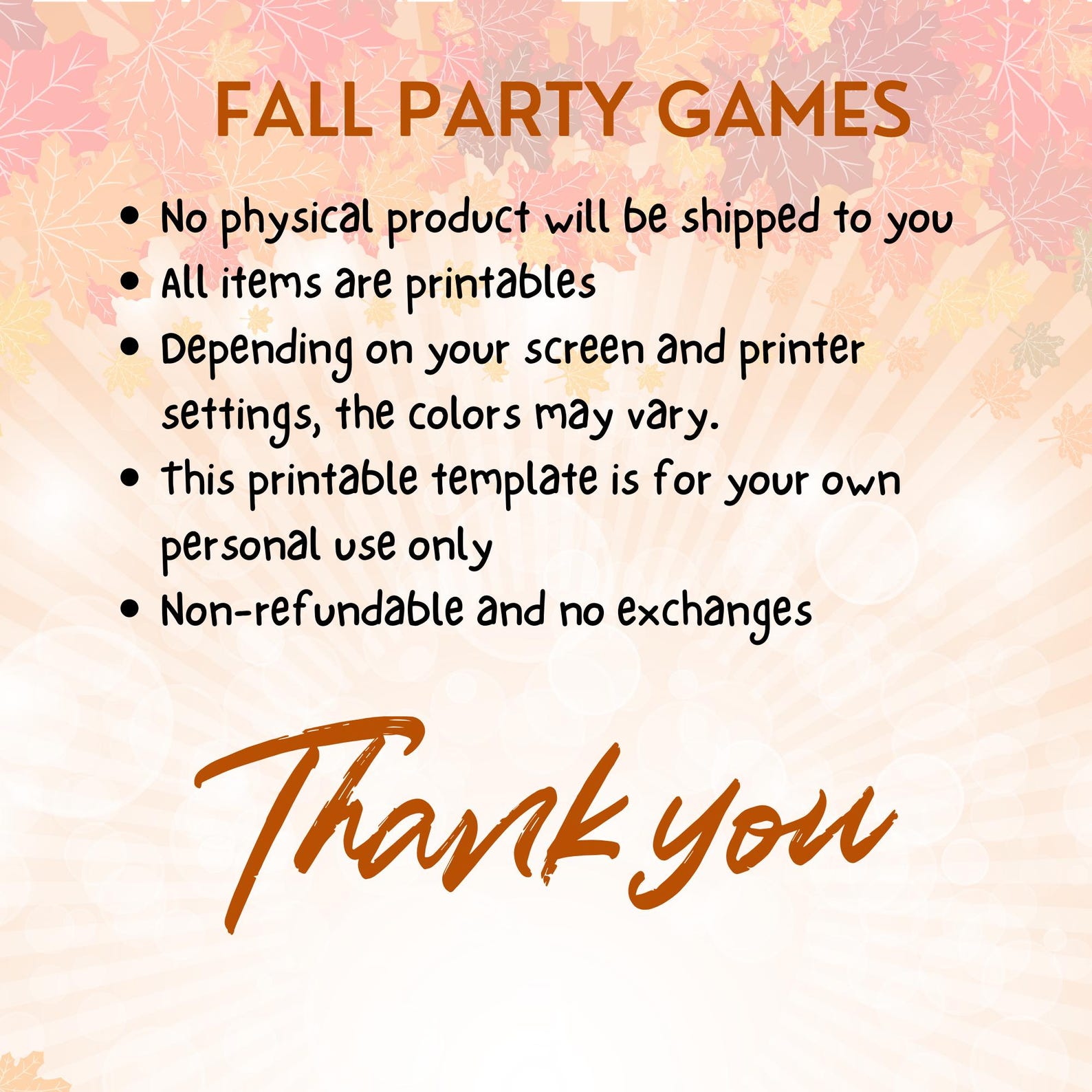 20 Fall Party Games Bundle, Printable Autumn Games, Fun Fall Activities ...