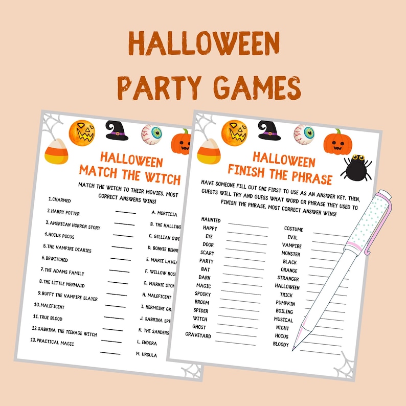 15 Halloween Games Bundle, Halloween Party Games, Halloween Games ...