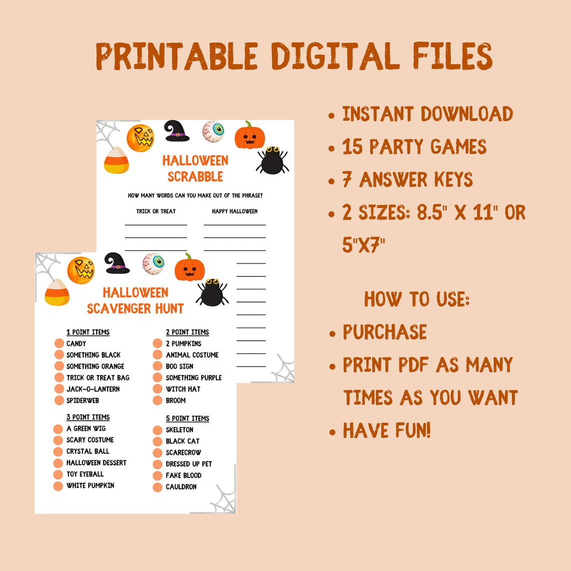 15 Halloween Games Bundle Halloween Party Games Halloween - Etsy