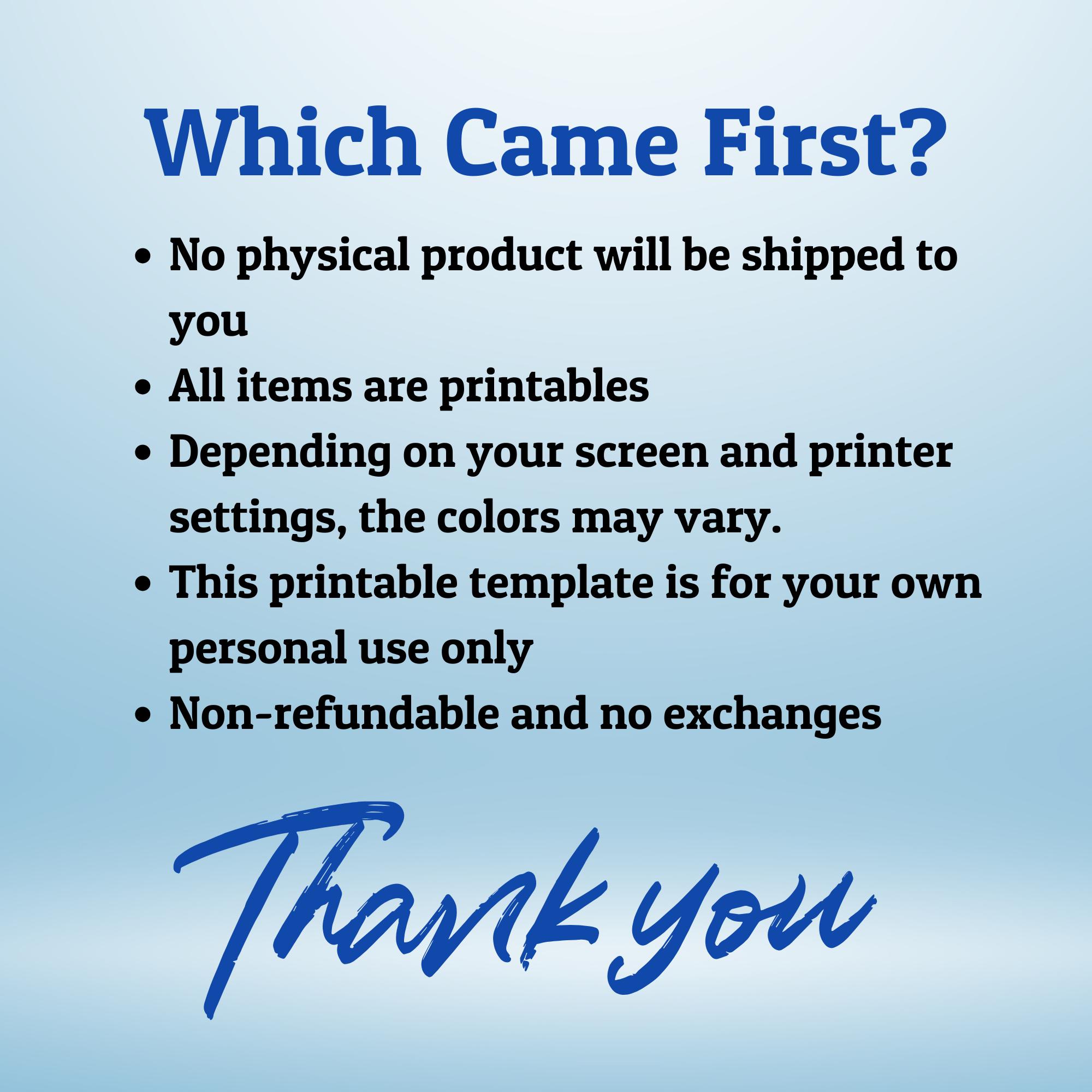 Which Came First Trivia Game | Printable Trivia Game Quiz | Office Game ...