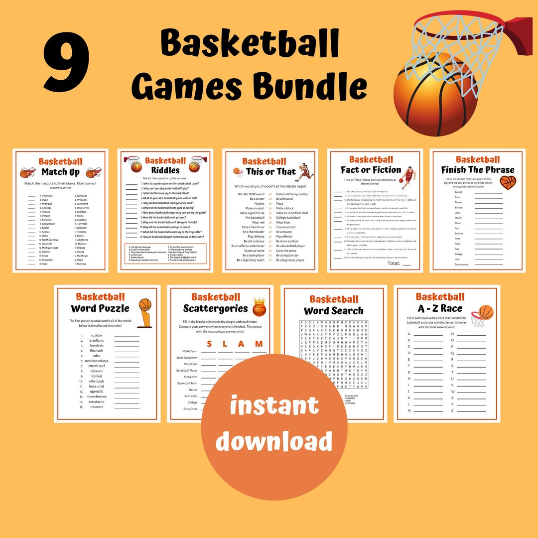 2024 March Madness NCAA Games Bundle Printable March Madness NCAA ...