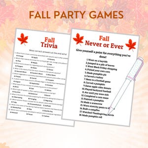 20 Fall Party Games Bundle, Printable Autumn Games, Fun Fall Activities ...