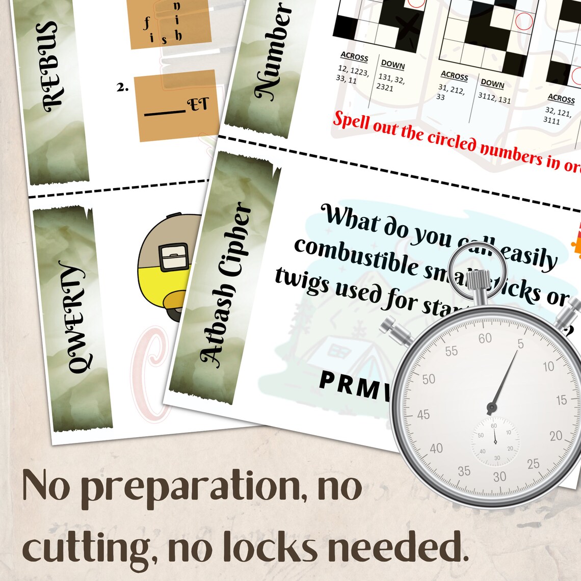 Escape Room for Kids Printable Escape Room Kit the Camping - Etsy