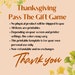 Pass the Gift Game | Thanksgiving Game Printable | Thanksgiving Party ...