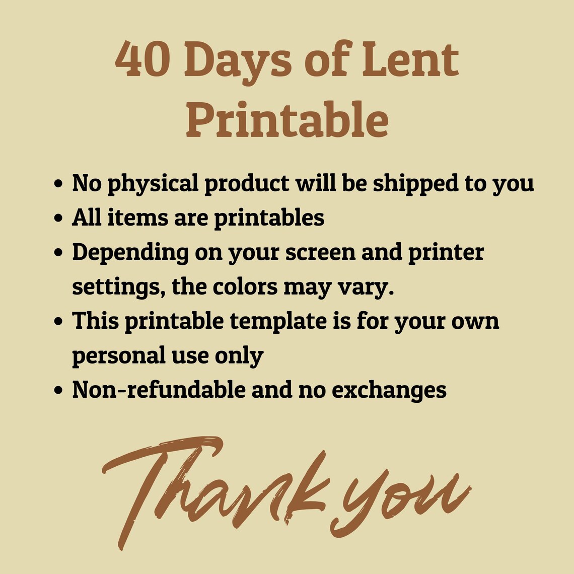 40 Days of Lent Countdown Calendar | Kids Lent Activity | Lenten ...