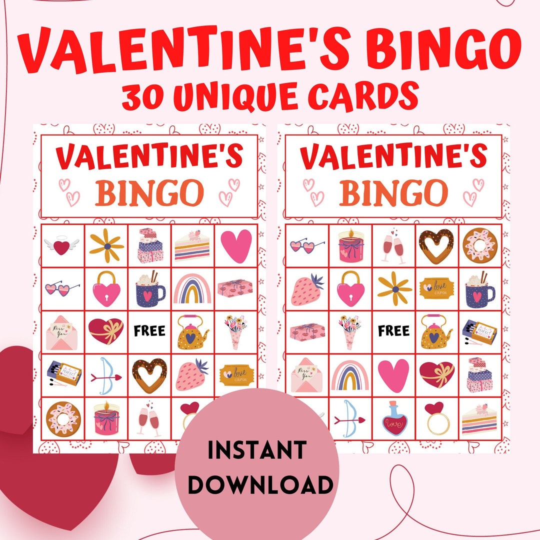 Valentine’s Day Bingo | Kids Valentines | Valentine’s Bingo Cards ...