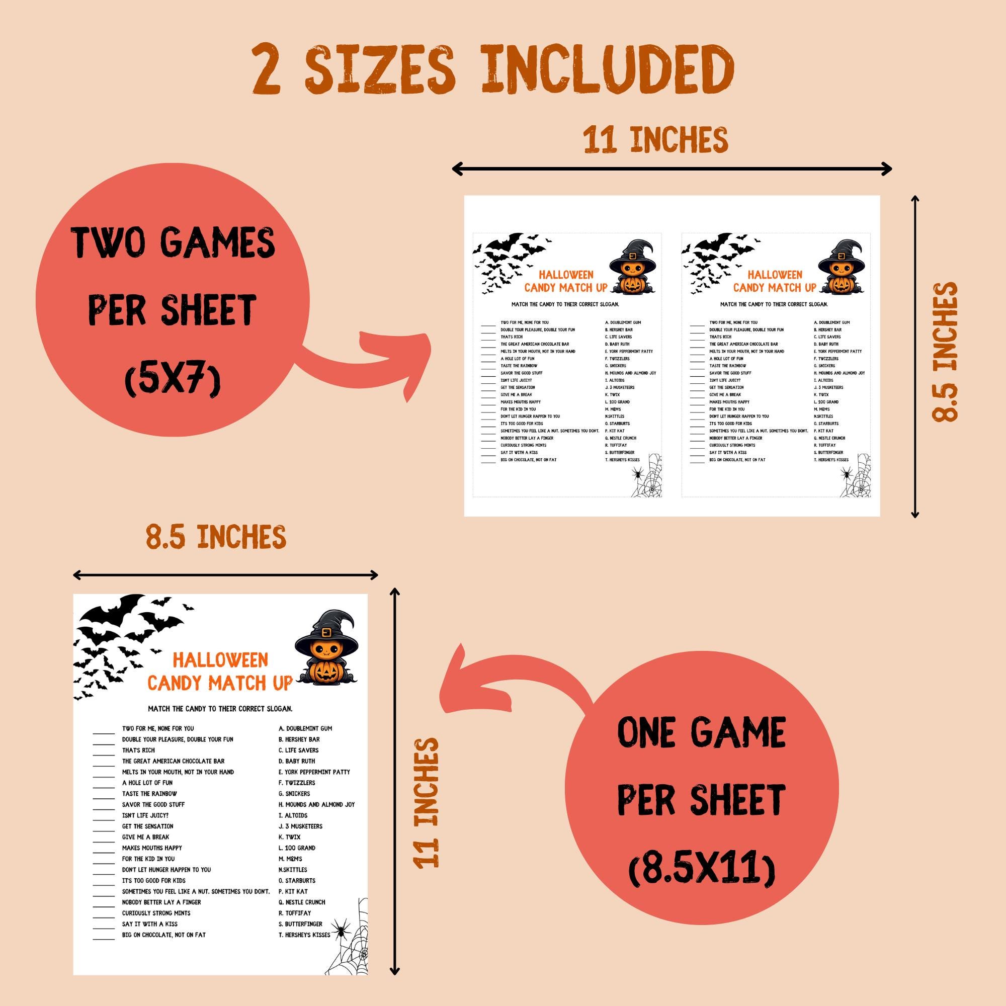 Halloween Candy Match Game, Halloween Trivia, Halloween Party Games ...