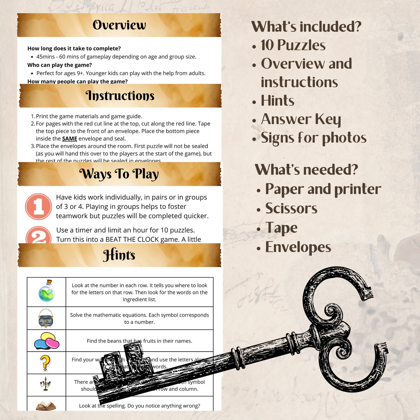 Escape Room for Kids | Printable Escape Room Kit | the Wizard School ...