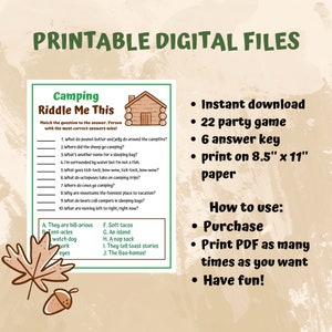 Camping Games Bundle | RV Road Trip Games | Camping Games Printable ...