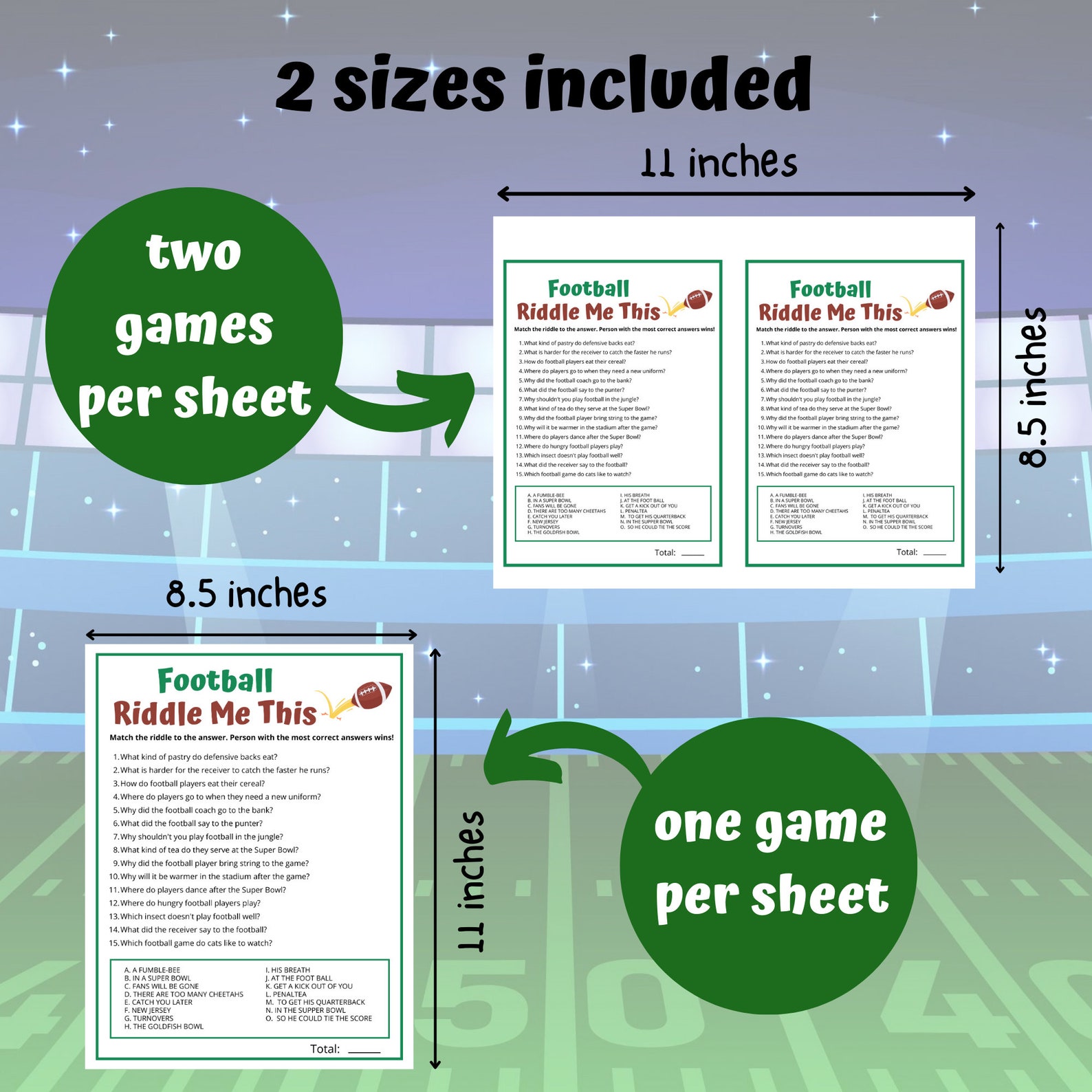 Football Riddle Me This Bowl Party Games Football Party Games Instant ...