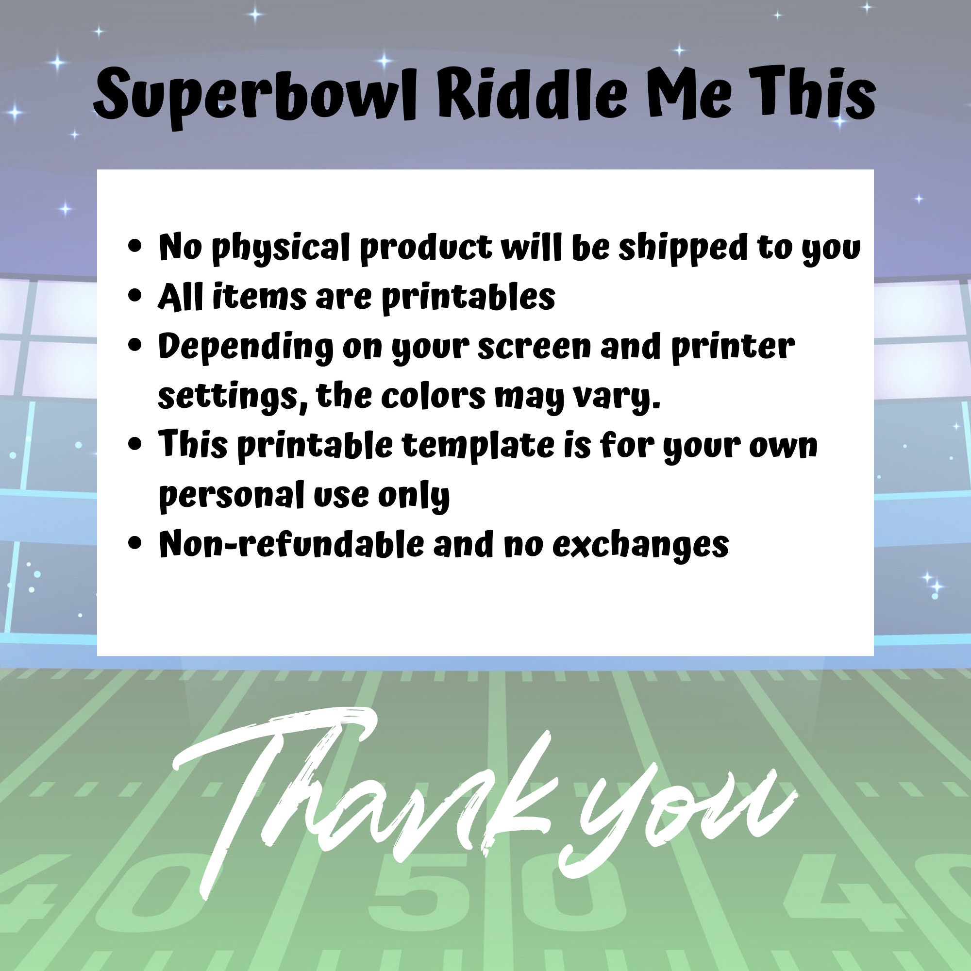 Football Riddle Me This | Bowl Party Games | Football Party Games ...