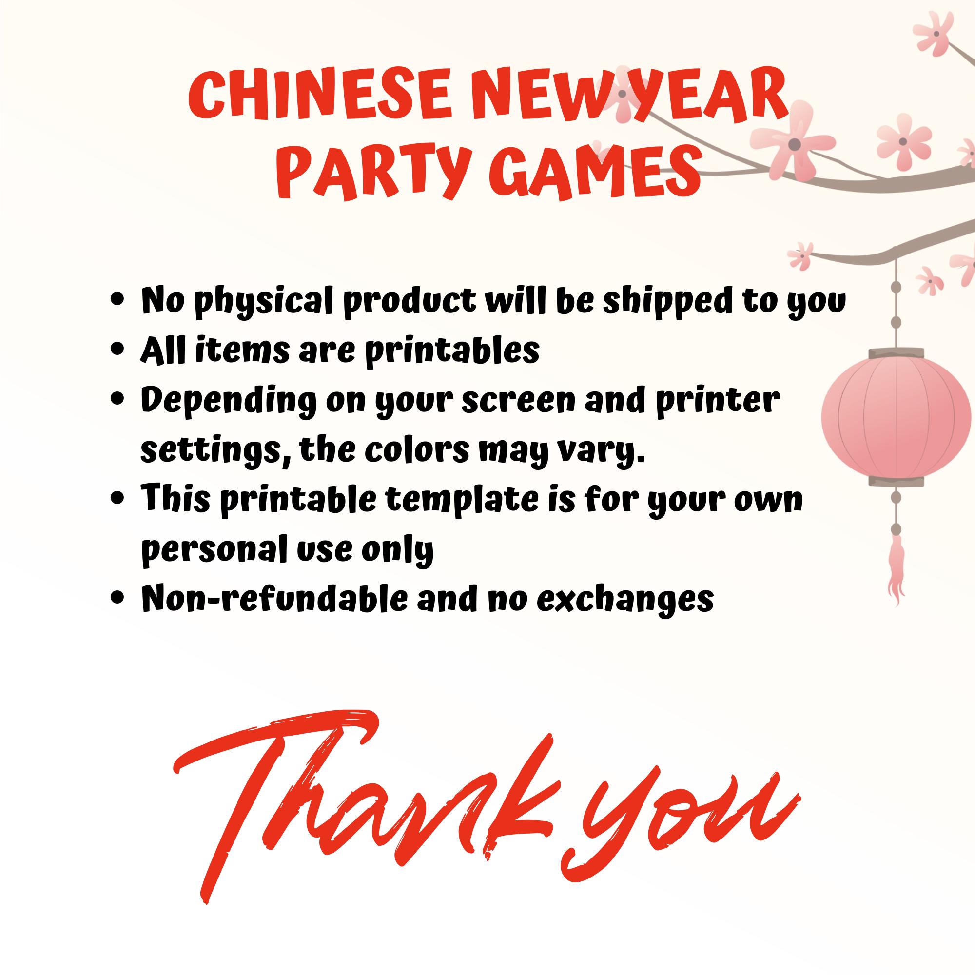 13 Chinese New Year Games Bundle | New Year Printable Games | CNY Games ...