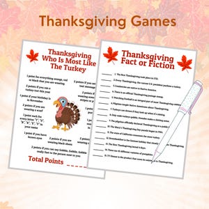 20 Thanksgiving Games Bundle | Thanksgiving Dinner Party Printable ...