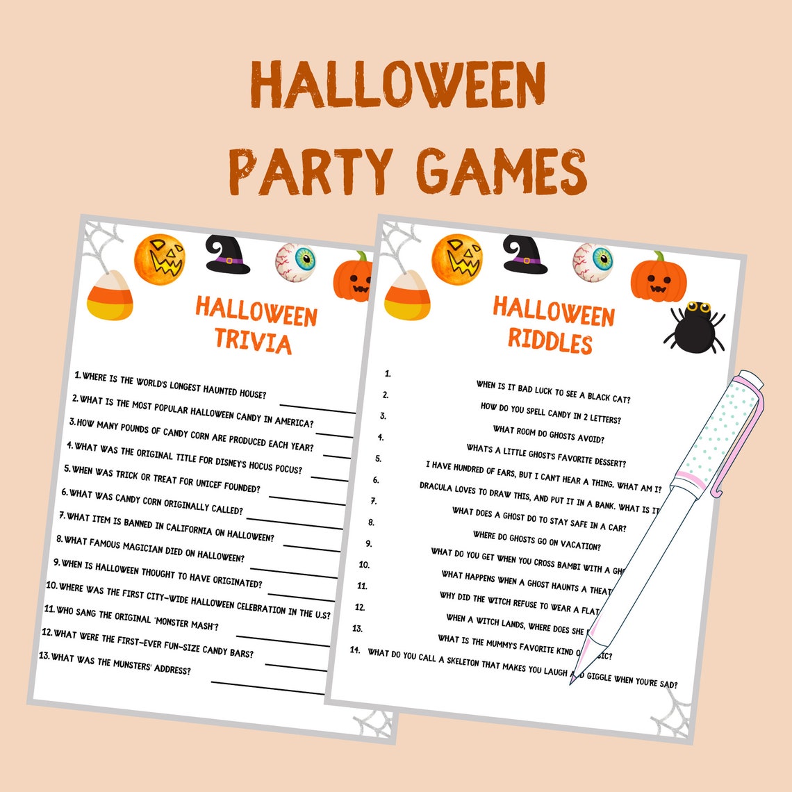 15 Halloween Games Bundle Halloween Party Games Halloween - Etsy