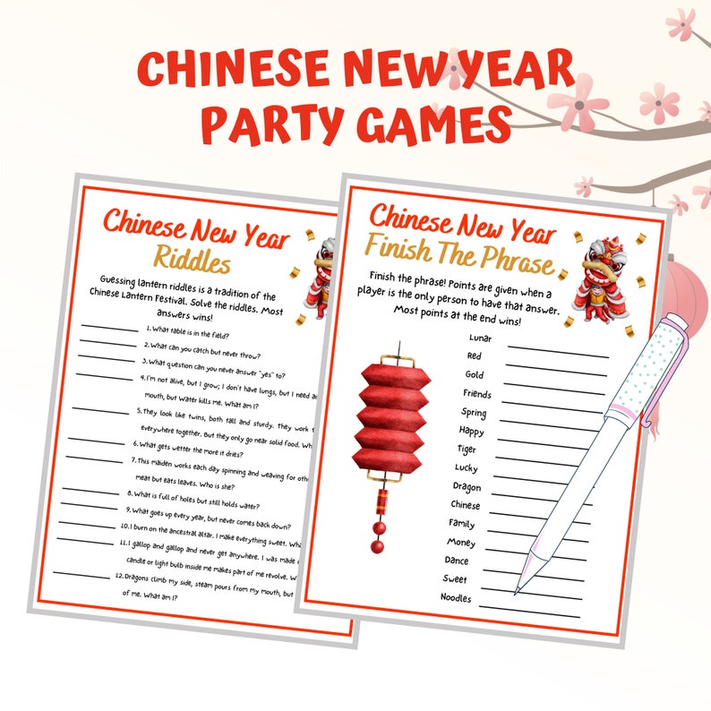 13 Chinese New Year Games Bundle New Year Printable Games - Etsy