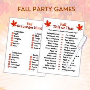 20 Fall Party Games Bundle, Printable Autumn Games, Fun Fall Activities ...