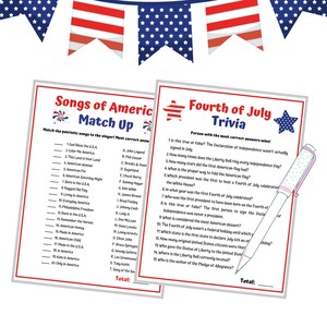 10 Fourth of July Games Bundle | Independence Day | Patriotic Games ...