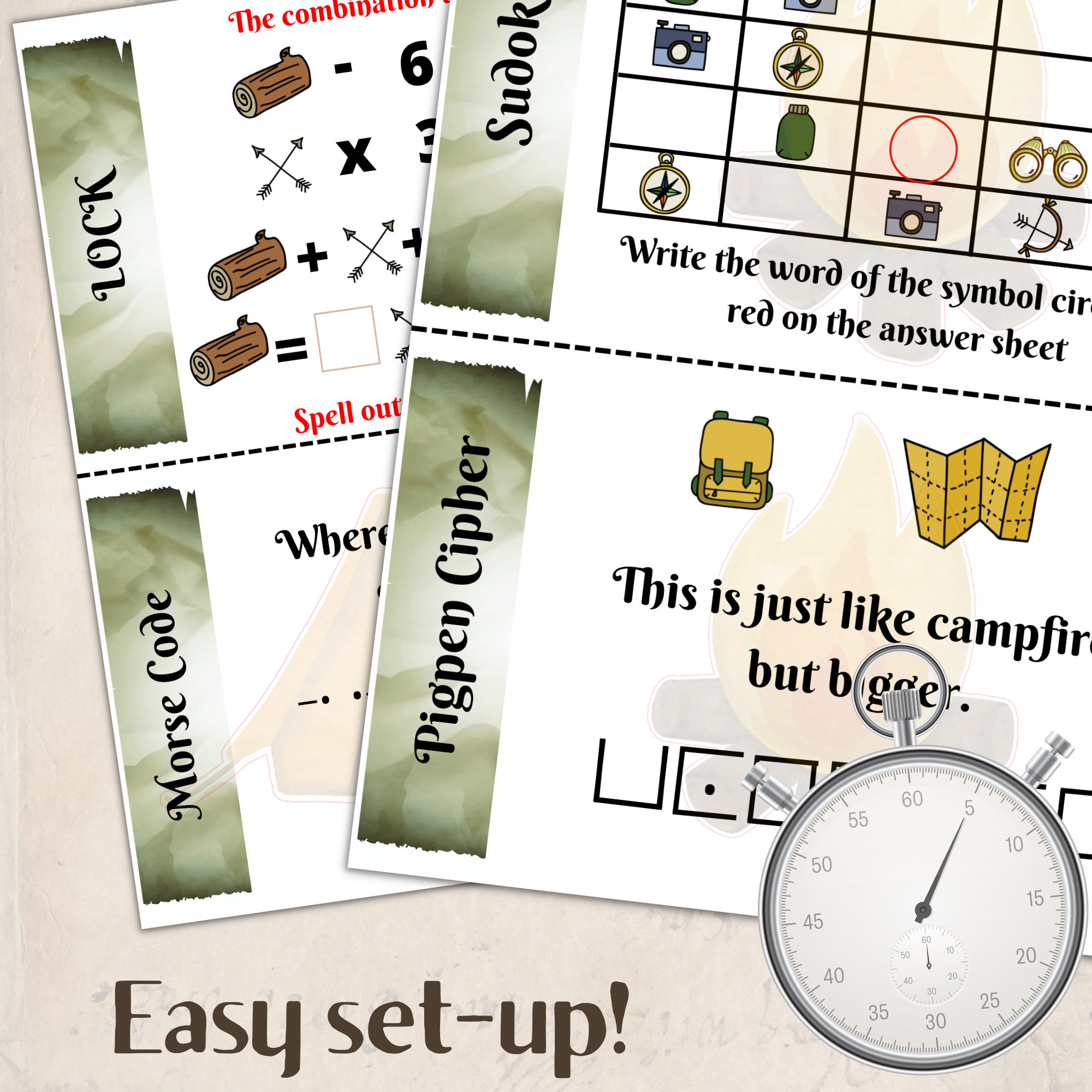 Escape Room for Kids Printable Escape Room Kit the Camping - Etsy