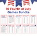 10 Fourth of July Games Bundle | Independence Day | Patriotic Games ...