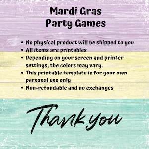 Mardi Gras Games Bundle | Printable Mardi Gras Party Game | Mardi Gras ...