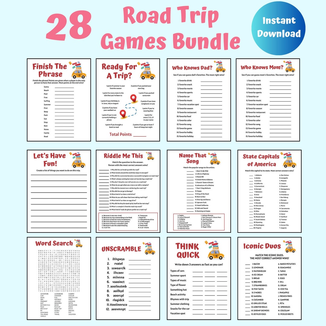 Road Trip Games | Travel Activities | Kids Travel Games | Games for Car ...
