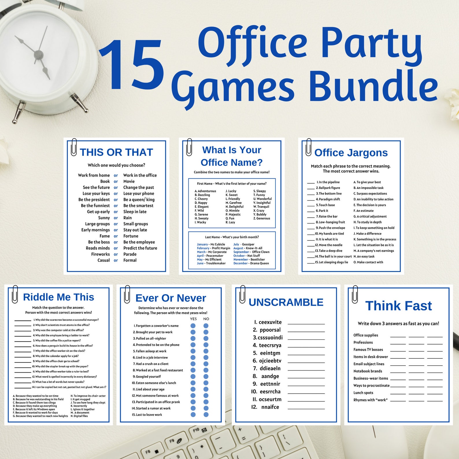 Office Party Games Bundle | Work Party Games for Team Building | Staff ...