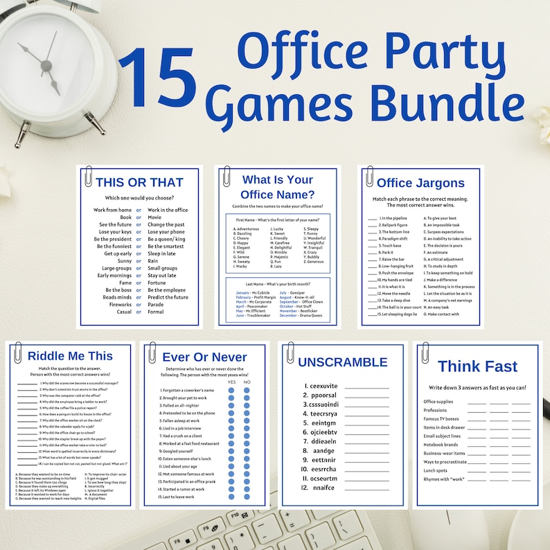 Office Party Games Bundle | Work Party Games for Team Building | Staff ...