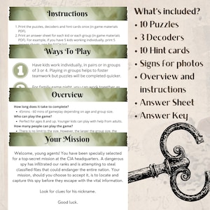 Spy Escape Room for Kids | the Spy Mission Escape Room | Printable DIY ...