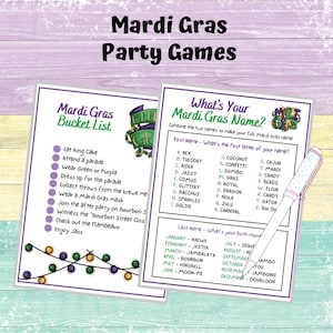 Mardi Gras Games Bundle | Printable Mardi Gras Party Game | Mardi Gras ...