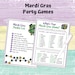 Mardi Gras Games Bundle | Printable Mardi Gras Party Game | Mardi Gras ...