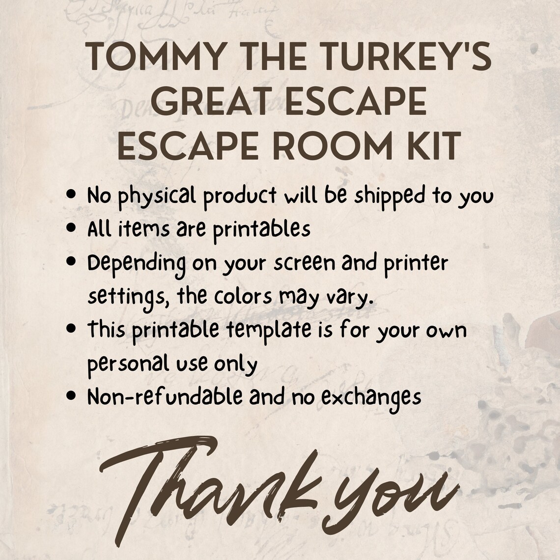 Escape Room for Kids Printable Escape Room the Turkeys Great Escape DIY ...