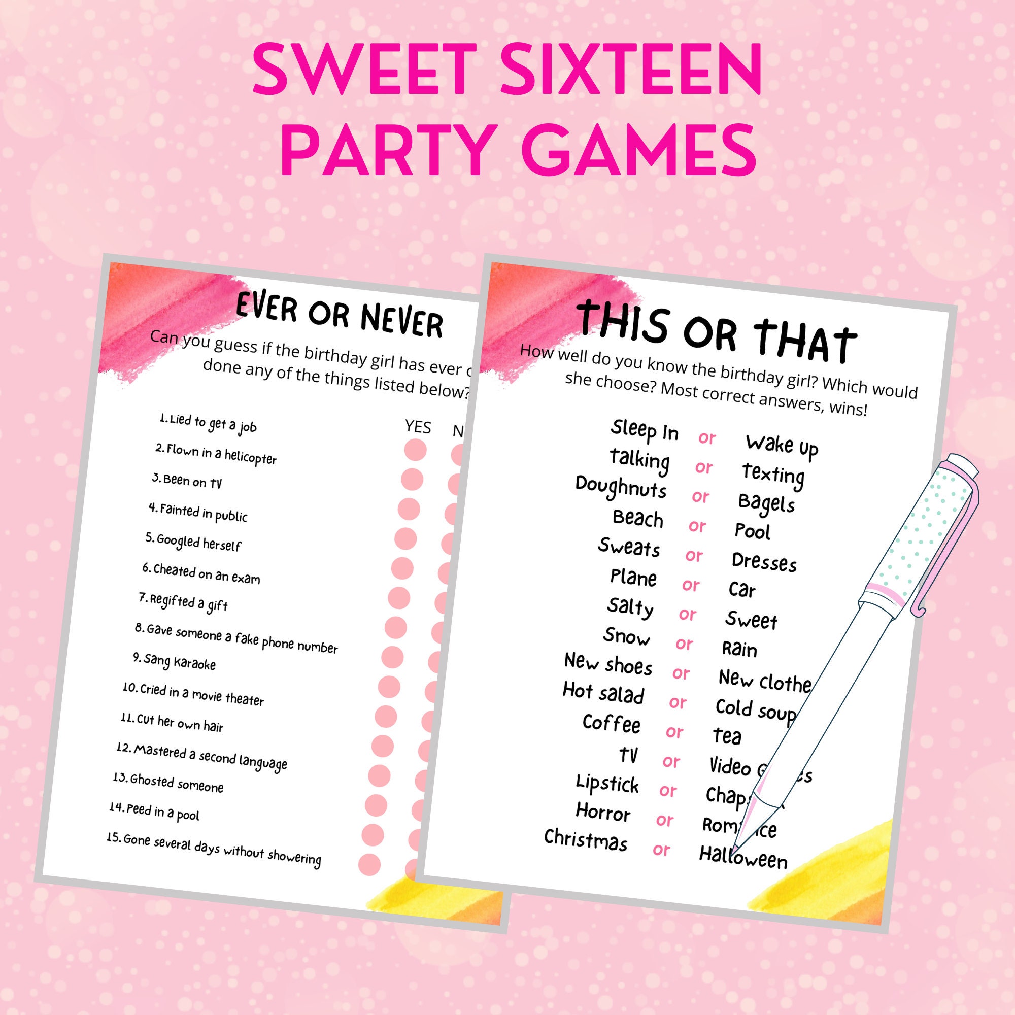 16 Sweet Sixteen Party Games Teen Birthday Party Games Birthday Party ...