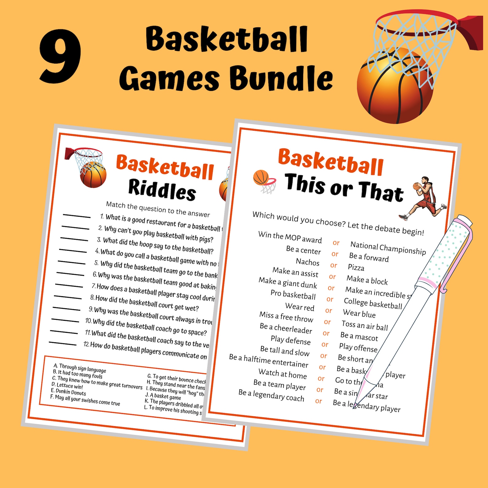 2024 March Madness NCAA Games Bundle Printable March Madness NCAA ...