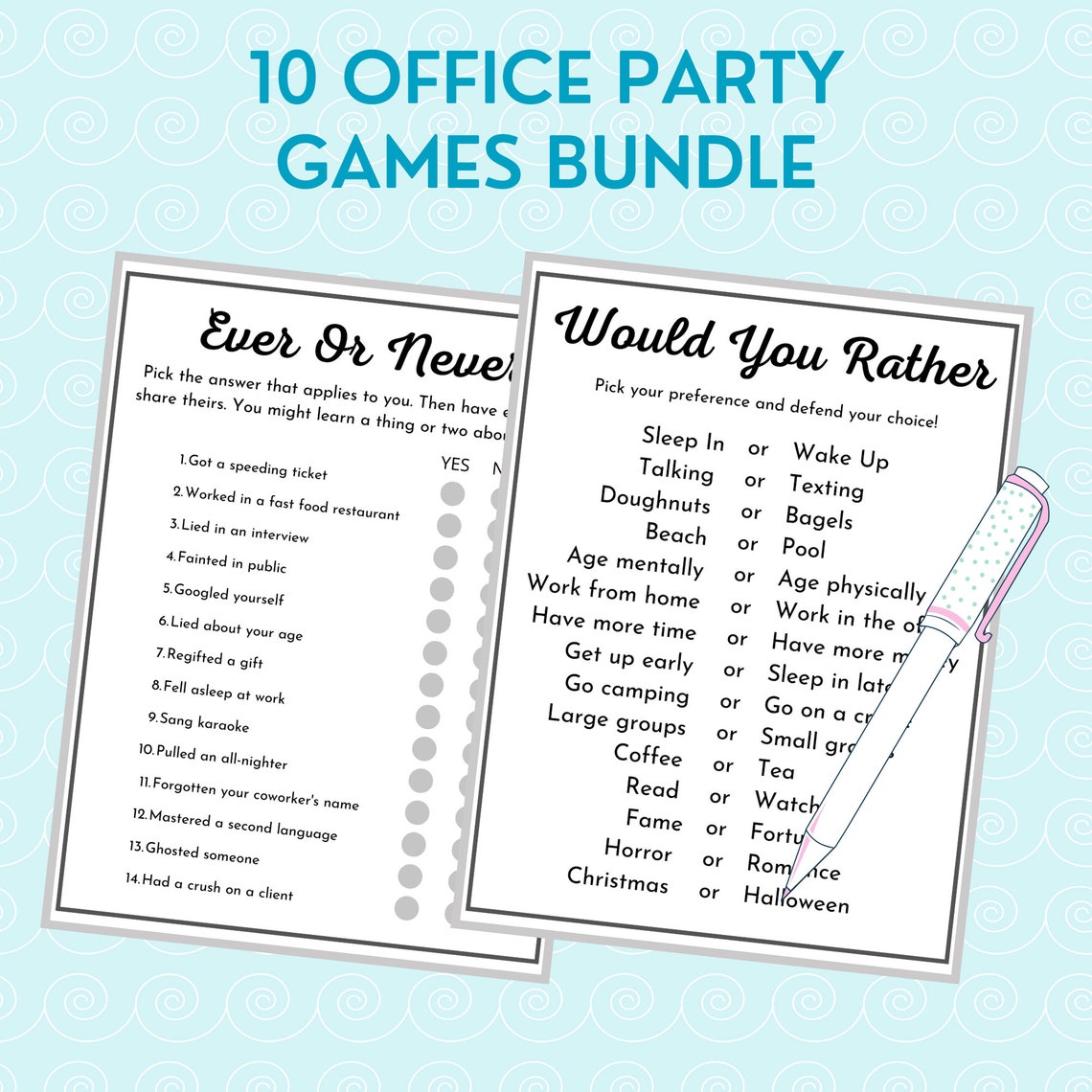 Office Party Games Bundle | Printable Games for Team Building ...