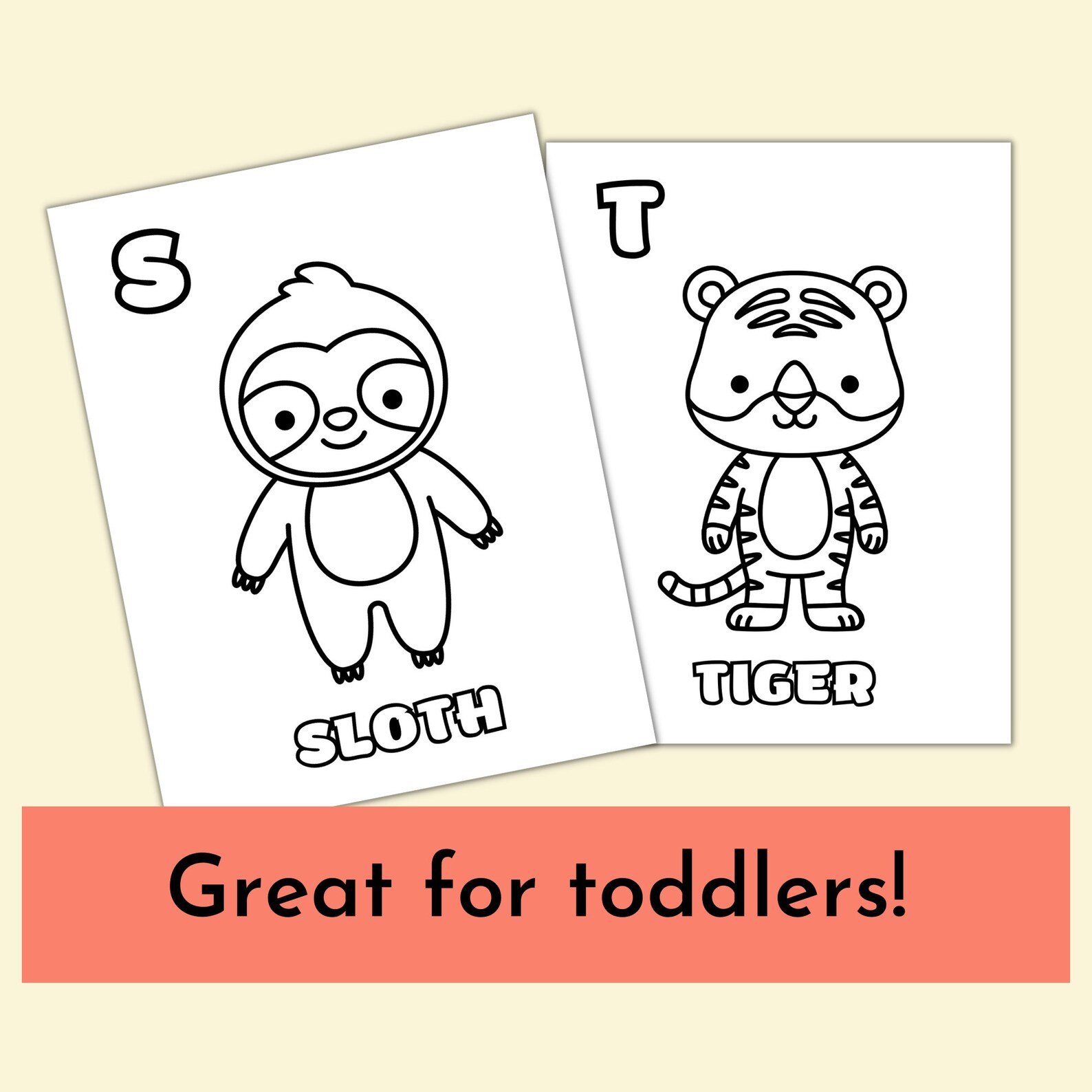 26 ABC Printable Alphabet Animal Coloring Pages, Kindergarten Activity ...