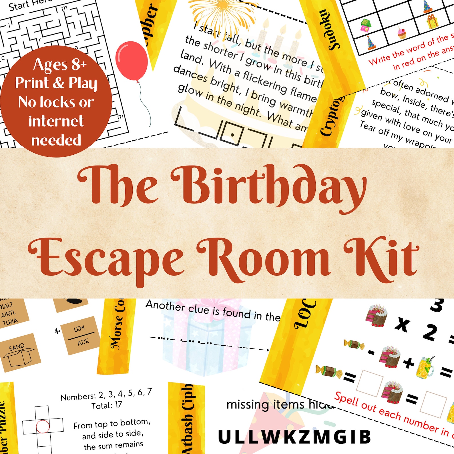 Escape Room for Kids | Printable Escape Room Kit | the Birthday Escape ...