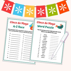 8 Cinco De Mayo Games Bundle | Mexican Party Games | Fiesta Fun ...