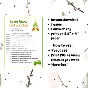 Spring Green Thumb Trivia | Spring Fact or Fiction | Gardening Trivia ...