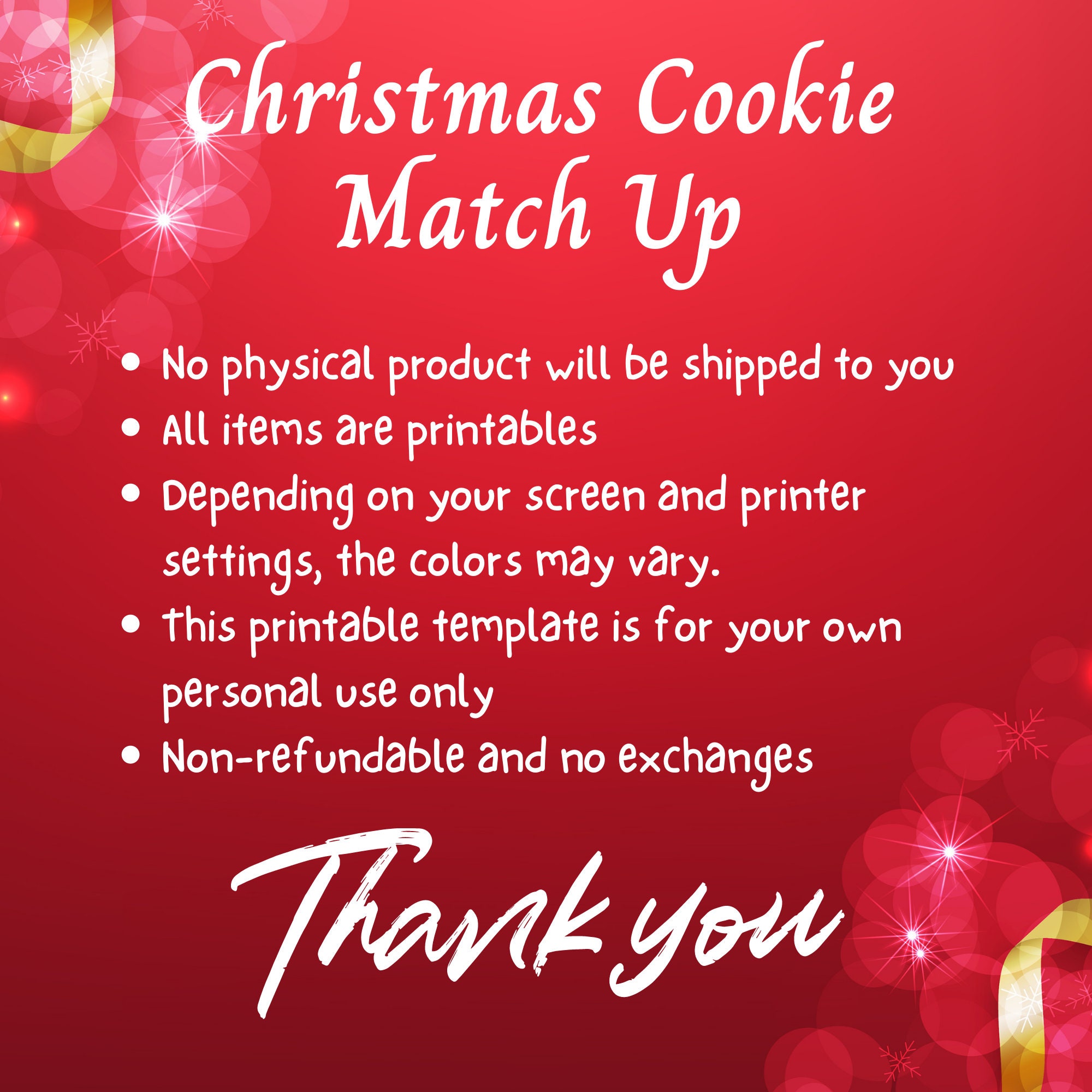 Christmas Cookie Match up Game | Christmas Party Game | Christmas ...