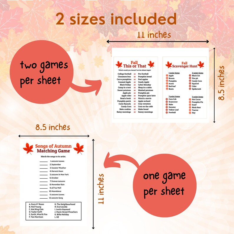 20 Fall Party Games Bundle, Printable Autumn Games, Fun Fall Activities ...