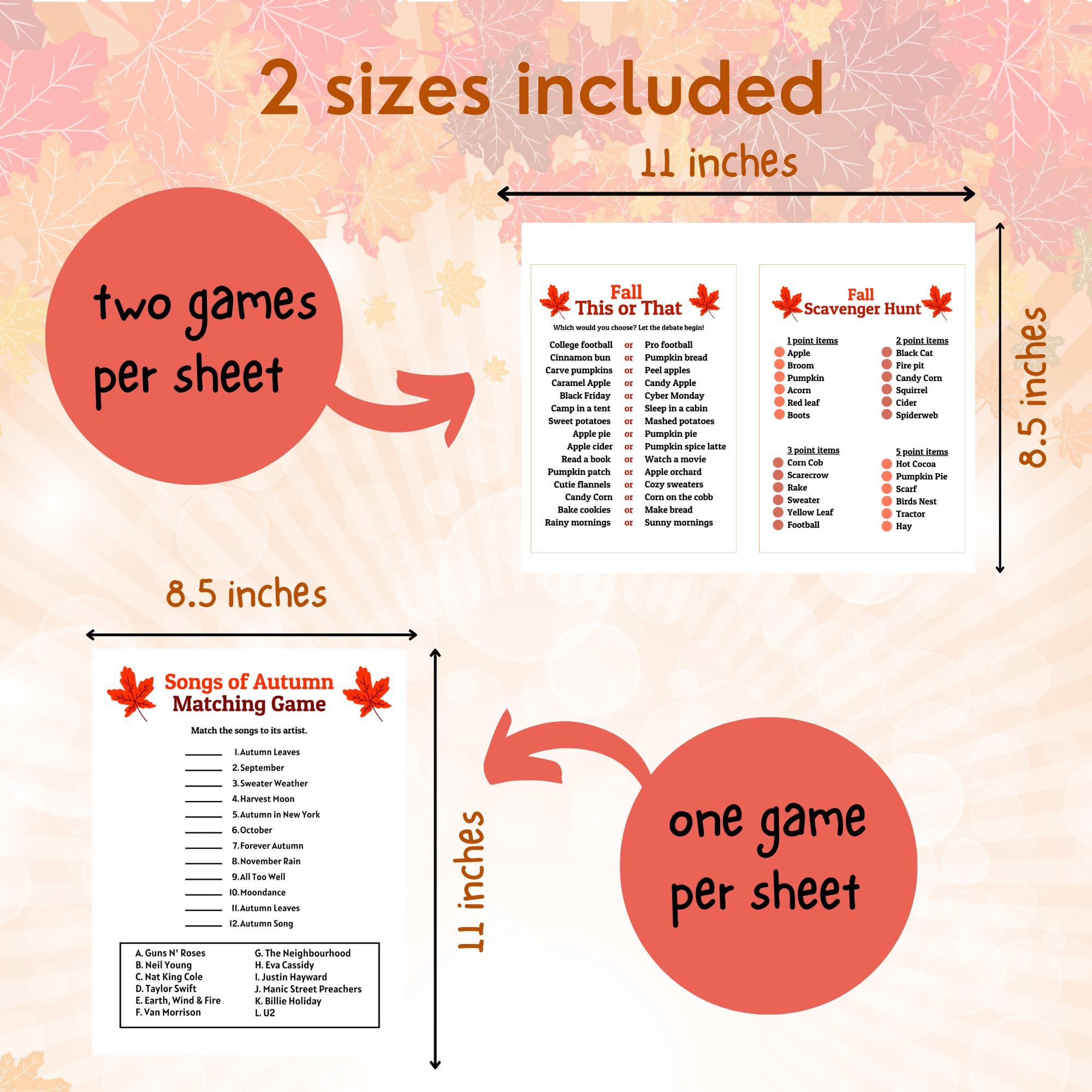 20 Fall Party Games Bundle, Printable Autumn Games, Fun Fall Activities ...