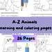 26 Printable A-Z Animal Coloring Pages With Practice Writing for ...