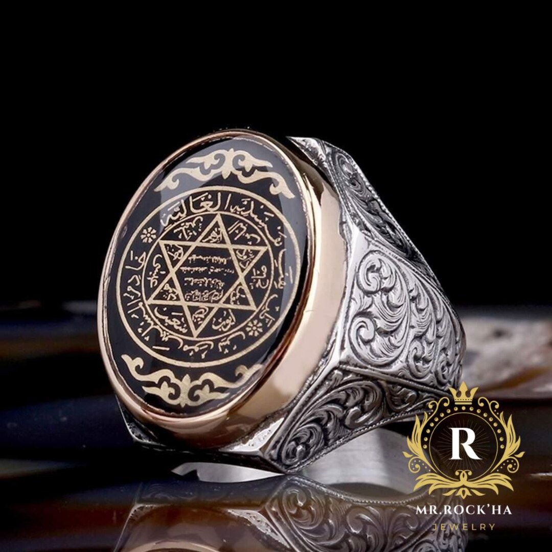 Seal of Solomon,star of David,black Enamel Coating,turkish Wave Flower ...