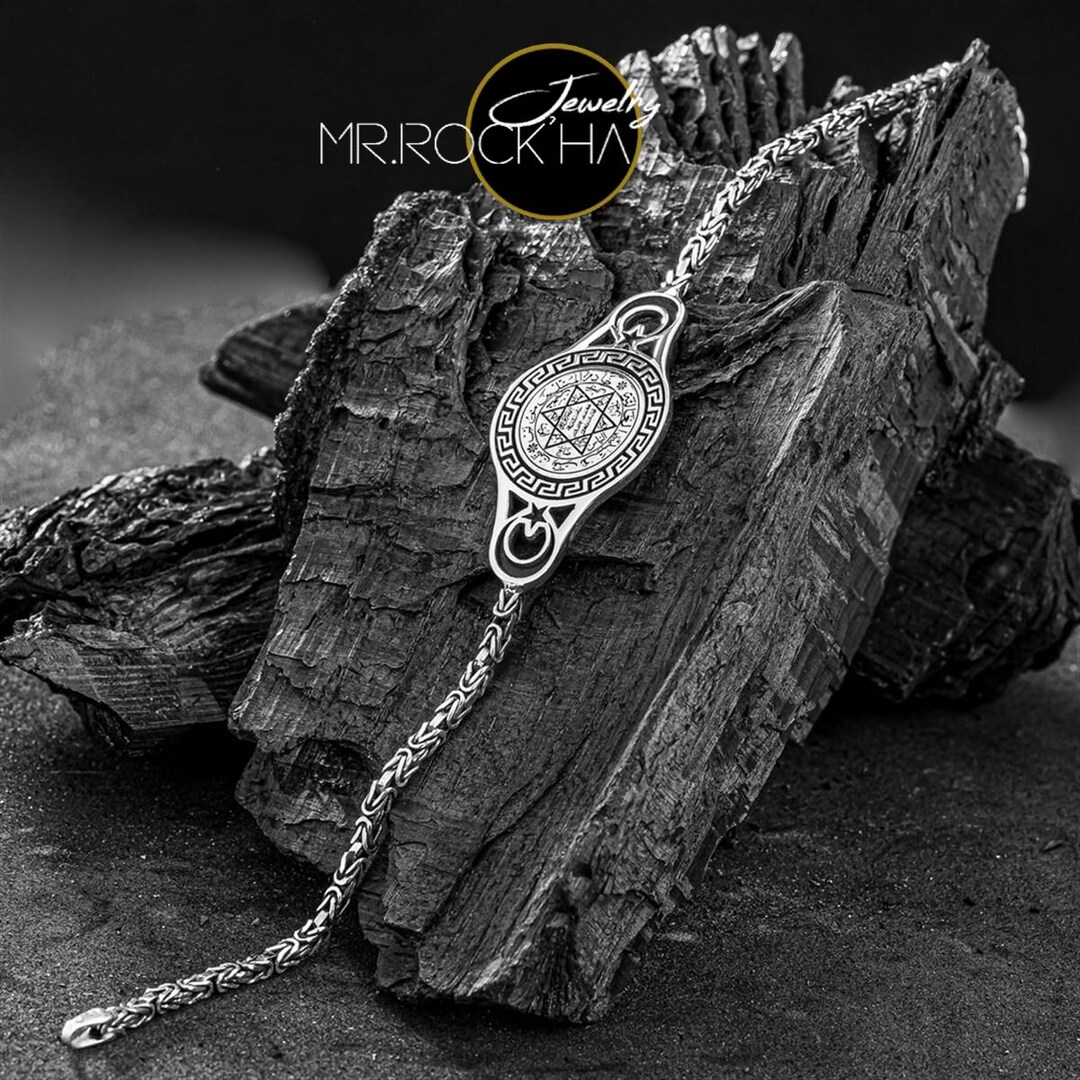 Seal of Solomon,star of David,round Case,handmade 925 Sterling Silver ...