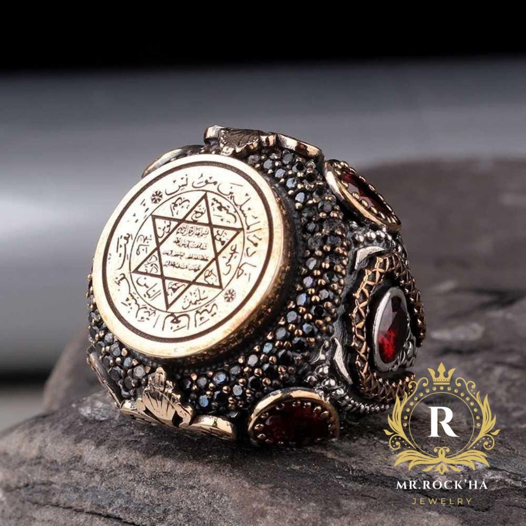 Seal of King Solomon,star of David,turkish Engraving Motif,black and ...