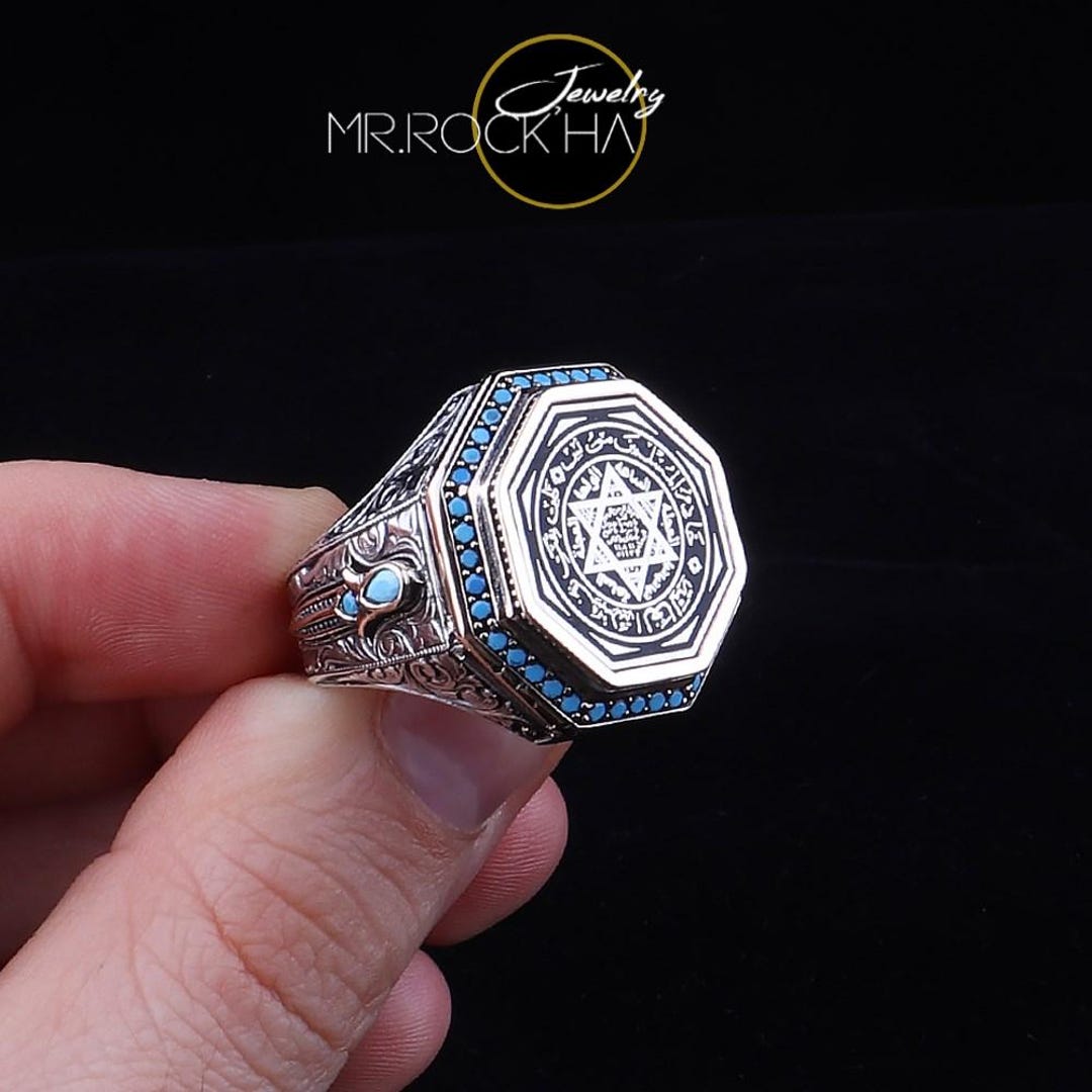 Seal of Solomon,star of David,turquoise Stone,sword Design,handmade ...